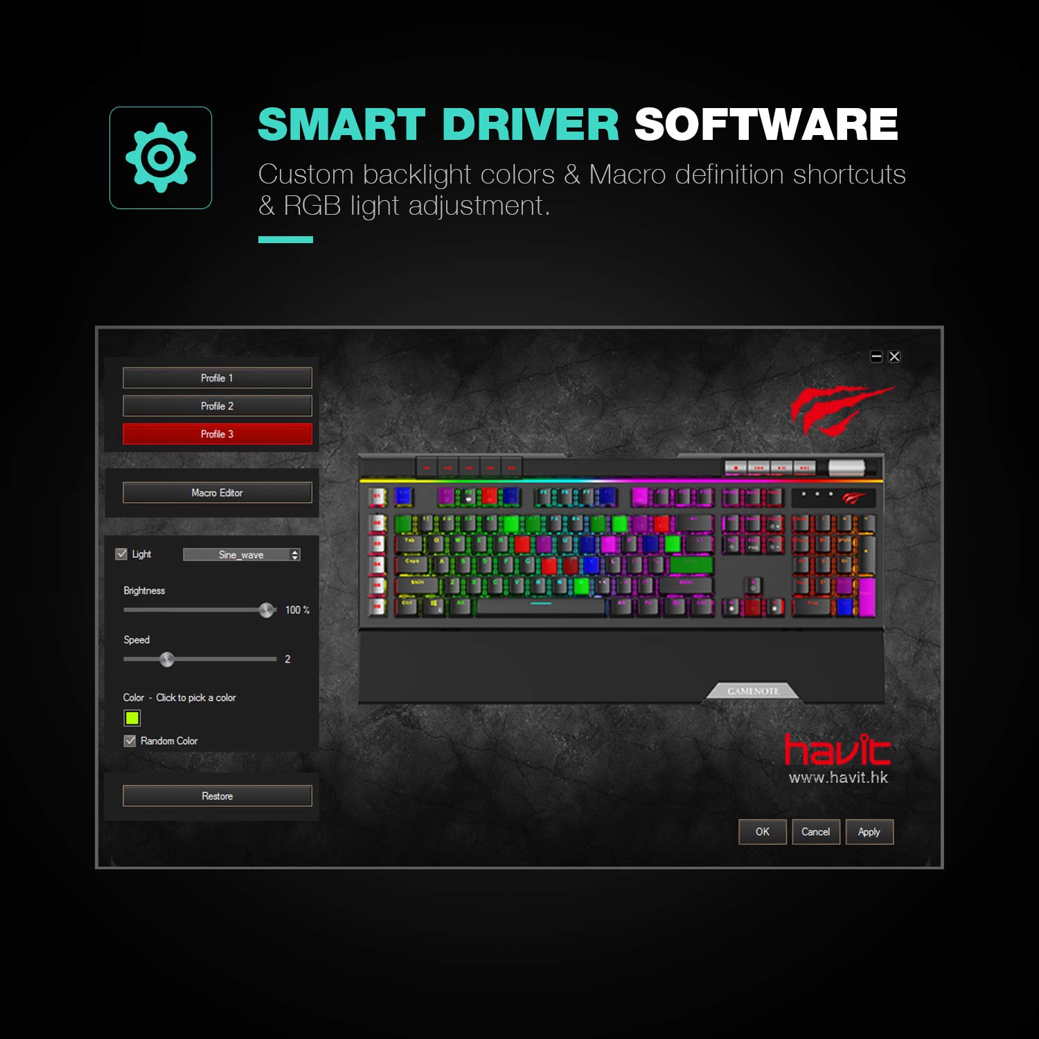 Havit RGB Mechanical Gaming Keyboard LED 120 Keys Ergonomic Detachable Wrist Rest Wired Keyboards Blue Switches Multimedia Volume Control for PC Game