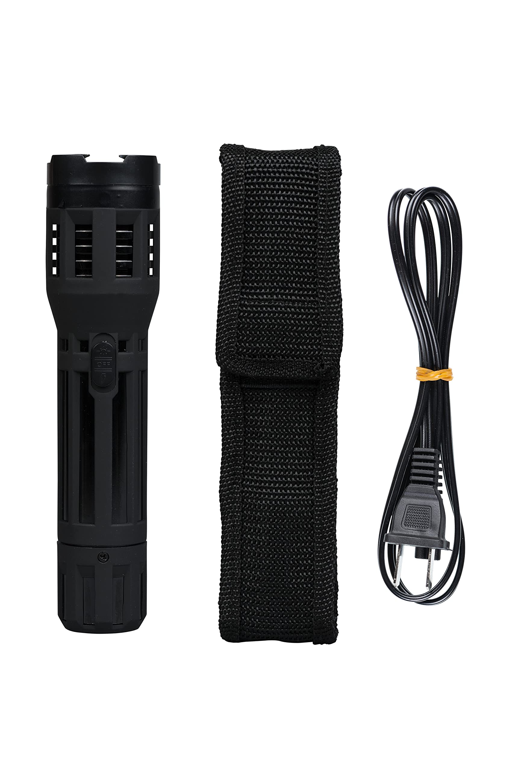 SABRE Stun Gun with LED Flashlight, Powerful Pain Inducing 1.820 µC Charge, 120 Lumens, Rechargeable Battery, Safety Switch, Includes Wrist Strap and Belt Holder, Black Stun Gun, 6.3"