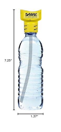 SABRE Eye Wash Adapter - Turns Water Bottle into Eye Wash Device - Flushes Contaminants from the Eye , Yellow, 2.4 oz