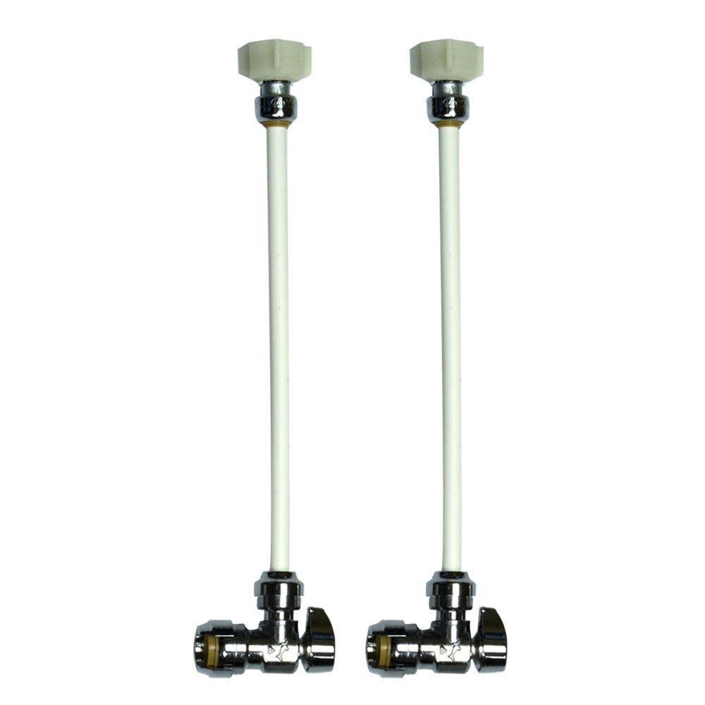 SharkBite Faucet Connection Kit with Angle Stops, Push to Connect Brass Plumbing Fittings, PEX Pipe, Copper, CPVC, PE-RT, 25087