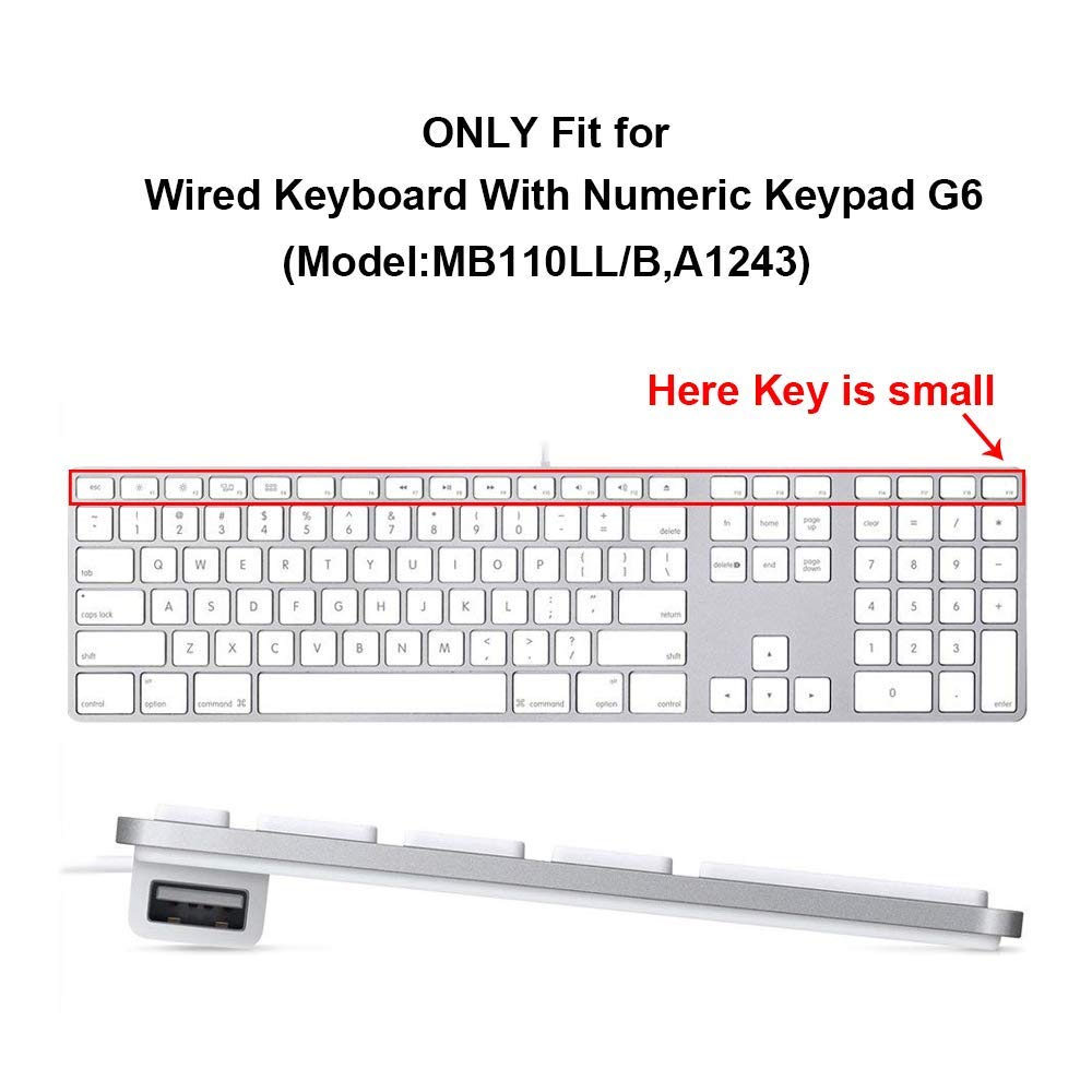 HRH Rainbow Silicone Keyboard Skin Cover for iMac Wired USB Full Size Keyboard with Numeric Keypad A1243(G6 MB110LL/B and MB110LL/A)