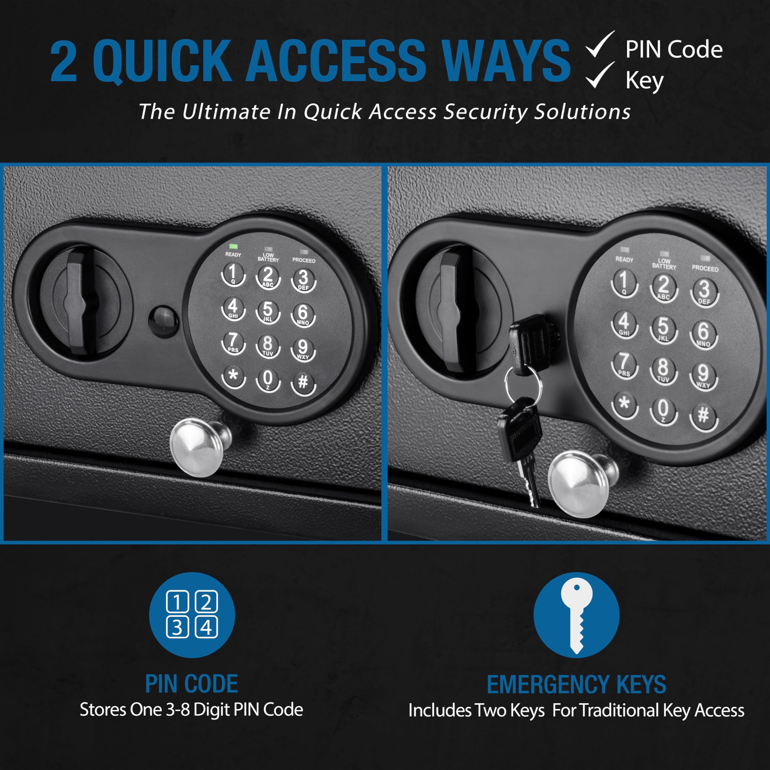 Barska Digital Keypad Home & Office Steel Security Safe Lock Box with Deadbolts - 0.15 Cu Ft Top Opening Drawer Safe