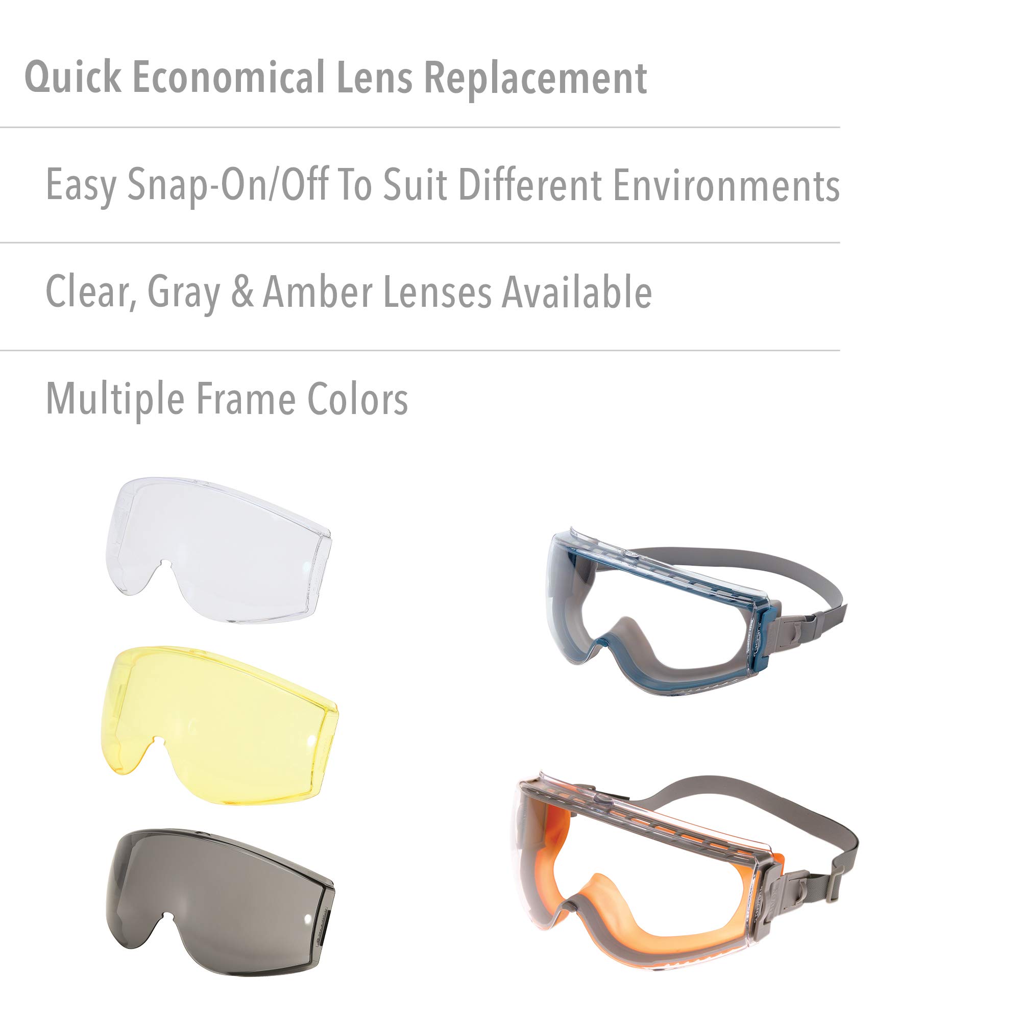 Honeywell Home Uvex Stealth Safety Goggles with Gray HydroShield Anti-Fog Lens, Gray Body & Neoprene Headband (S3961HS)