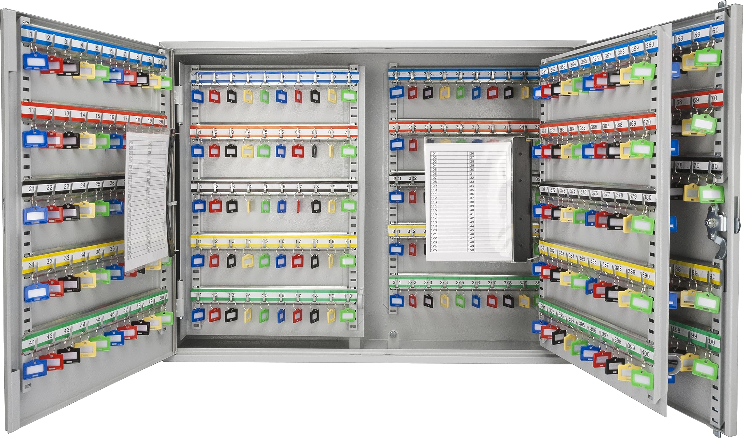Barska Adjustable Key Cabinet Lock Box with Colorful Key Tag Labels - 400 Position - Key Lock