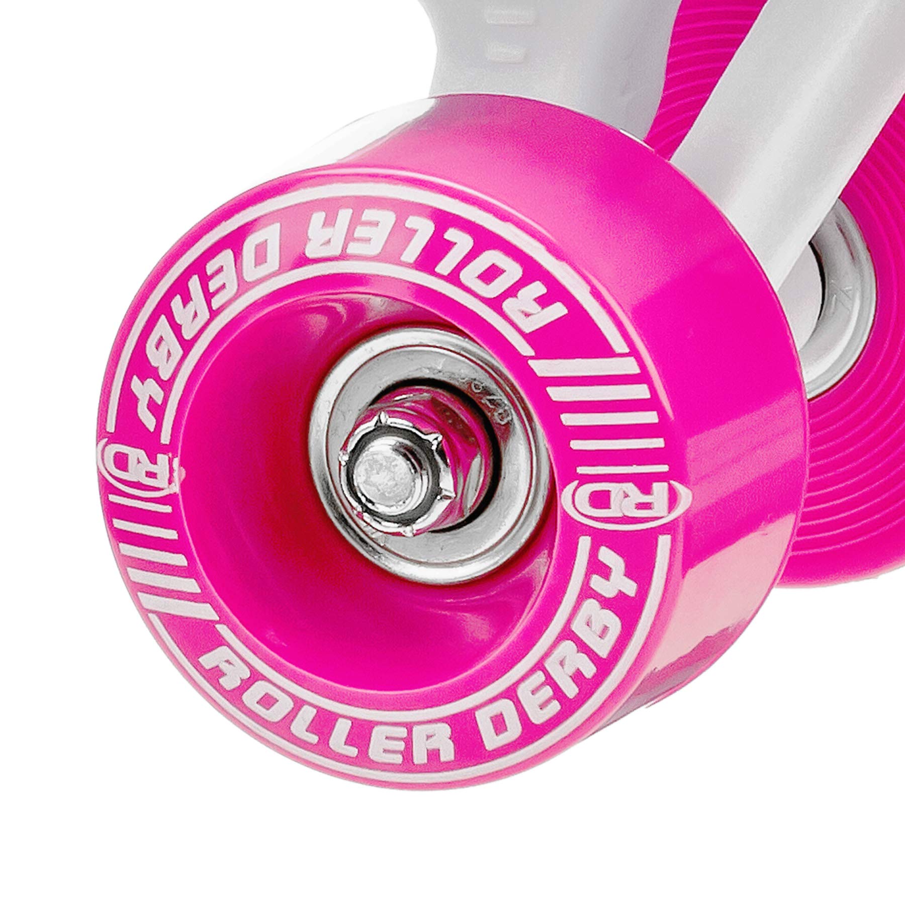 Roller Derby Firestar Youth Girl's Quad Roller Skates, White/Pink, Size 01
