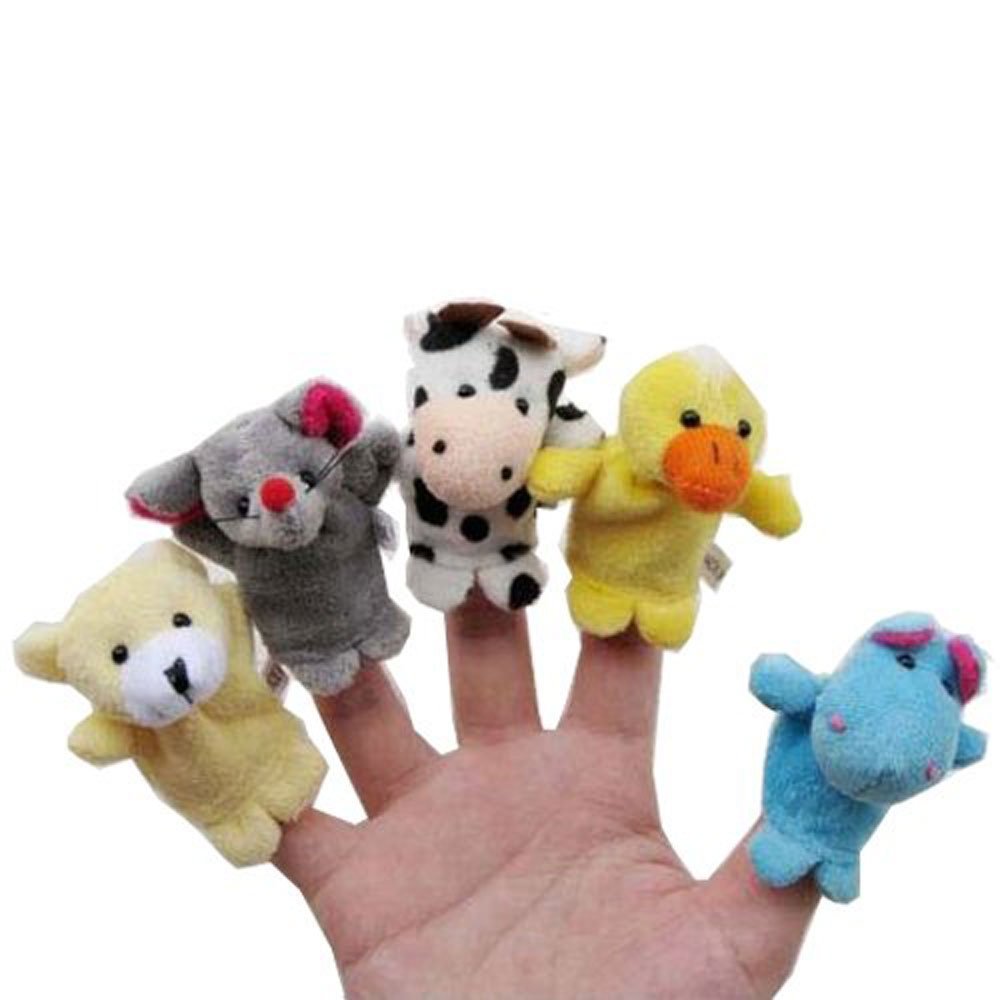 Super Z Outlet Velvet Cute Animal Style Finger Puppets for Children, Shows, Playtime, Schools - 10 Animals Set