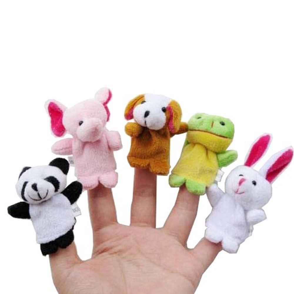 Super Z Outlet Velvet Cute Animal Style Finger Puppets for Children, Shows, Playtime, Schools - 10 Animals Set