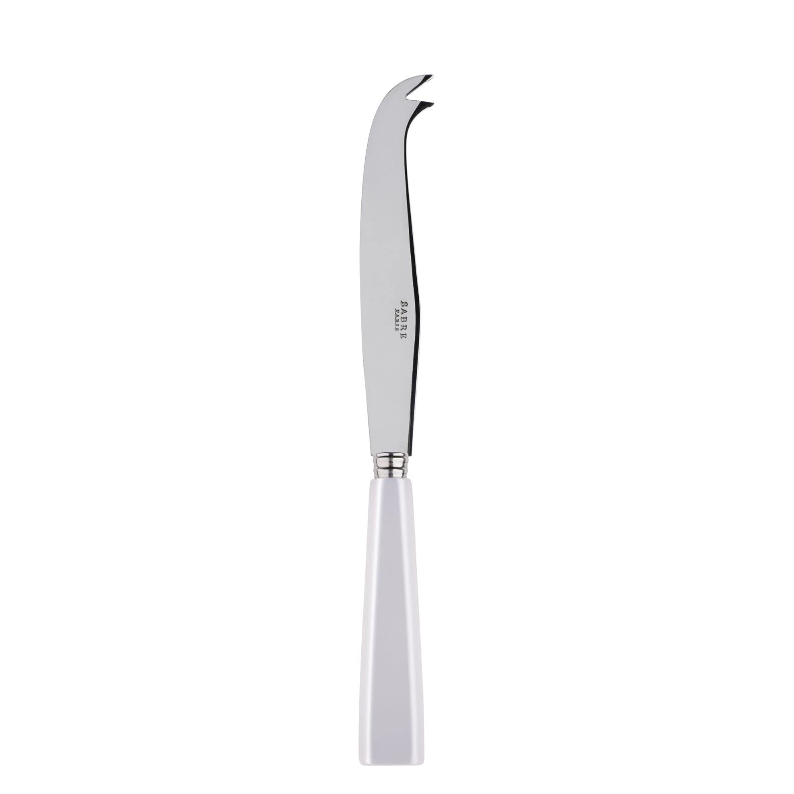 SABRE PARIS - Cheese Knife 9.4 inches - Icône Collection - All Cheeses - Stainless Steel & Acrylic - Dishwasher Safe - White