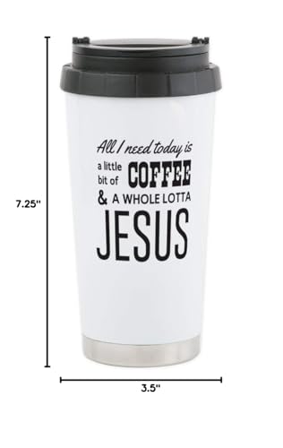 CafePress All I Need Today Is A Little Bit Of Coffee & A Who 20 oz. Insulated Stainless Steel Coffee Tumbler