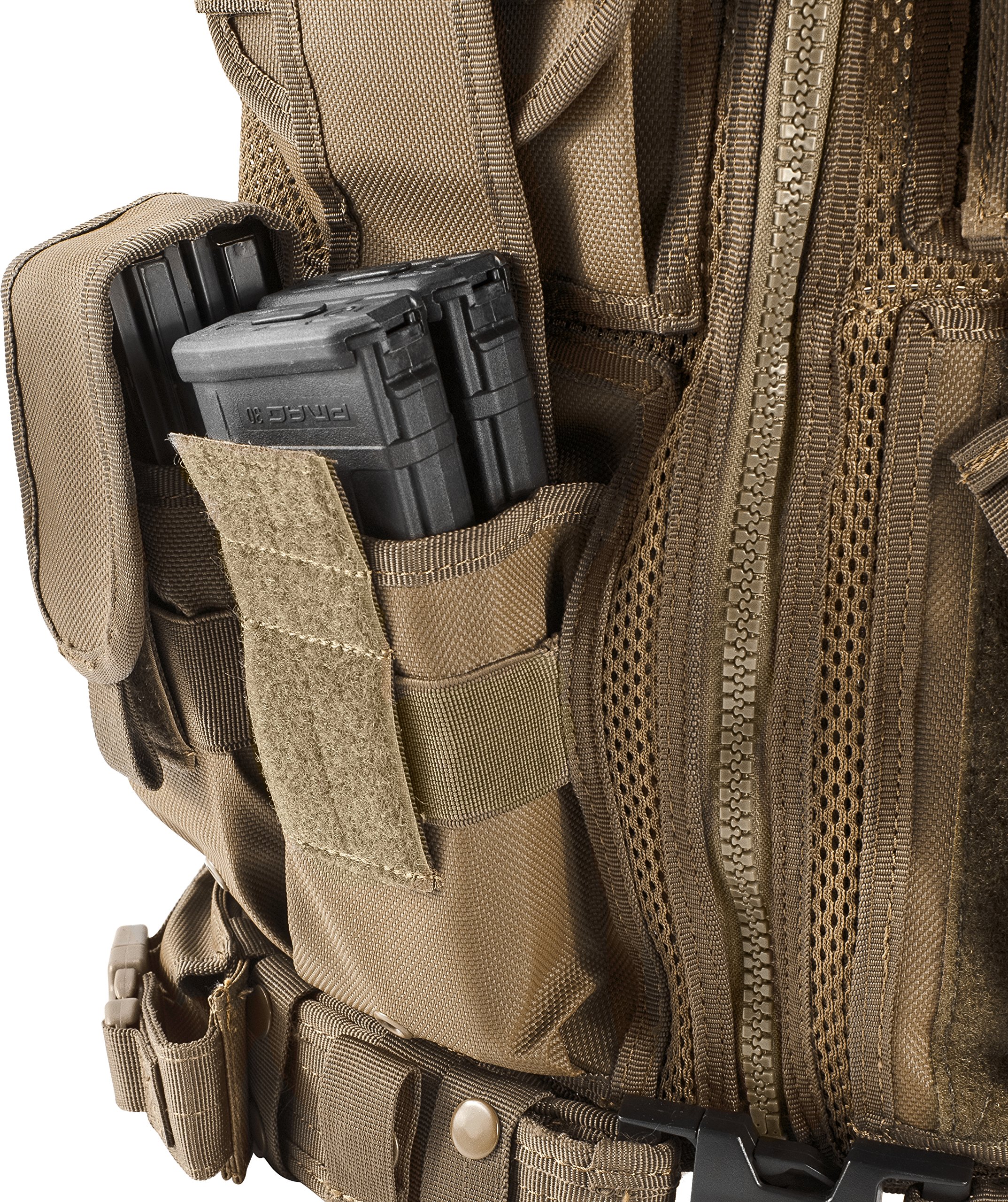 Barska Loaded Gear VX-200 Tactical Vest – Adjustable MOLLE Vest with Rifle & Pistol Mag Pouches, Holster, Utility Pouch, and Emergency Drag Handle