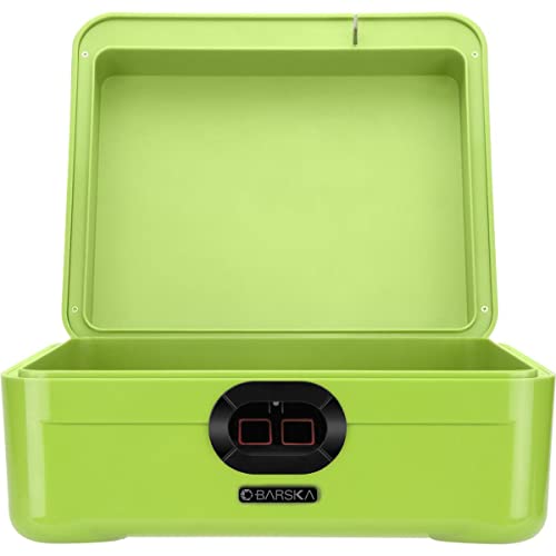 Barska AX12458 iBox Dual Biometric Secure Device Lock Box Security Safe, Green, Standard