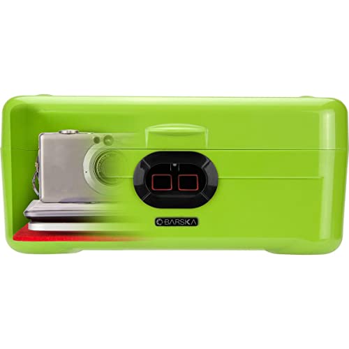 Barska AX12458 iBox Dual Biometric Secure Device Lock Box Security Safe, Green, Standard