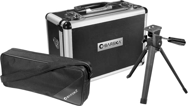 BARSKA unisex adult Blackhawk 20-60x60 Cases Barska AD11520 Black Hawk ED 20 60x60 Spotting Scope with Tripod and Carrying Cases, Black, One Size US
