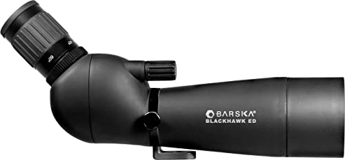 BARSKA unisex adult Blackhawk 20-60x60 Cases Barska AD11520 Black Hawk ED 20 60x60 Spotting Scope with Tripod and Carrying Cases, Black, One Size US