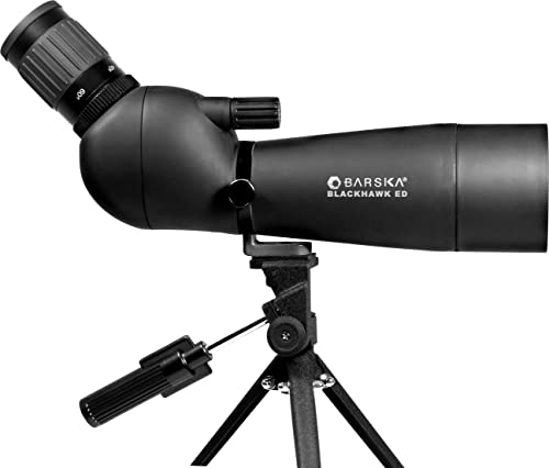 BARSKA unisex adult Blackhawk 20-60x60 Cases Barska AD11520 Black Hawk ED 20 60x60 Spotting Scope with Tripod and Carrying Cases, Black, One Size US
