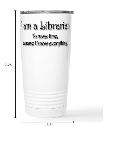 CafePress I Am A Librarian Stainless Steel Travel Mug 20 oz. Insulated Stainless Steel Coffee Tumbler