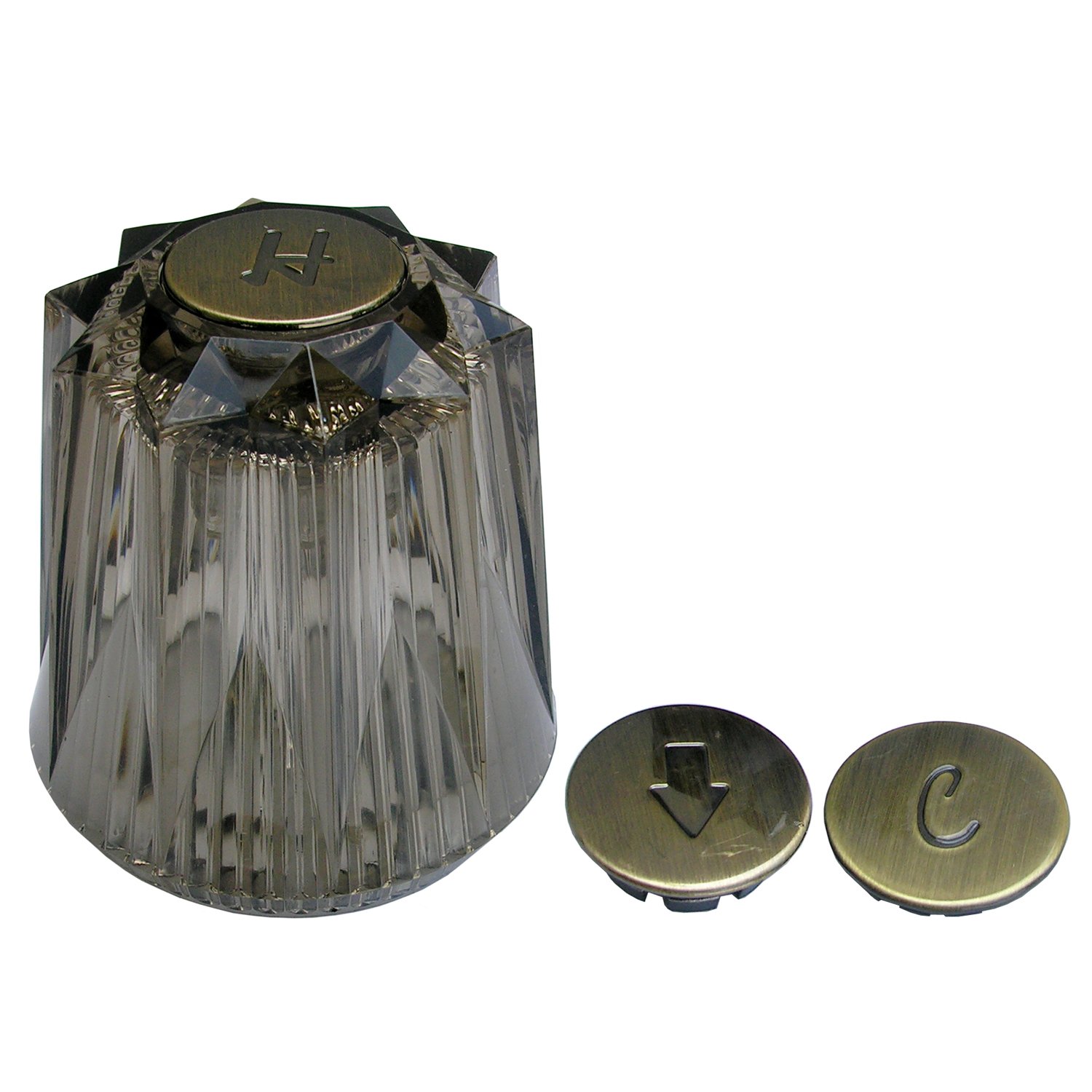 LASCO HC-238MB Price Pfister Large Windsor Smoked Replacement Handle with Antique Bronze Hot Cold and Diverter Index Buttons
