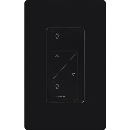 Lutron Caseta Original Smart Dimmer Switch (Lutron Smart Hub Required), for LED Lights, 150 Watt, Single-Pole/3-Way, No Neutral Required, PD-6WCL-BL, Black