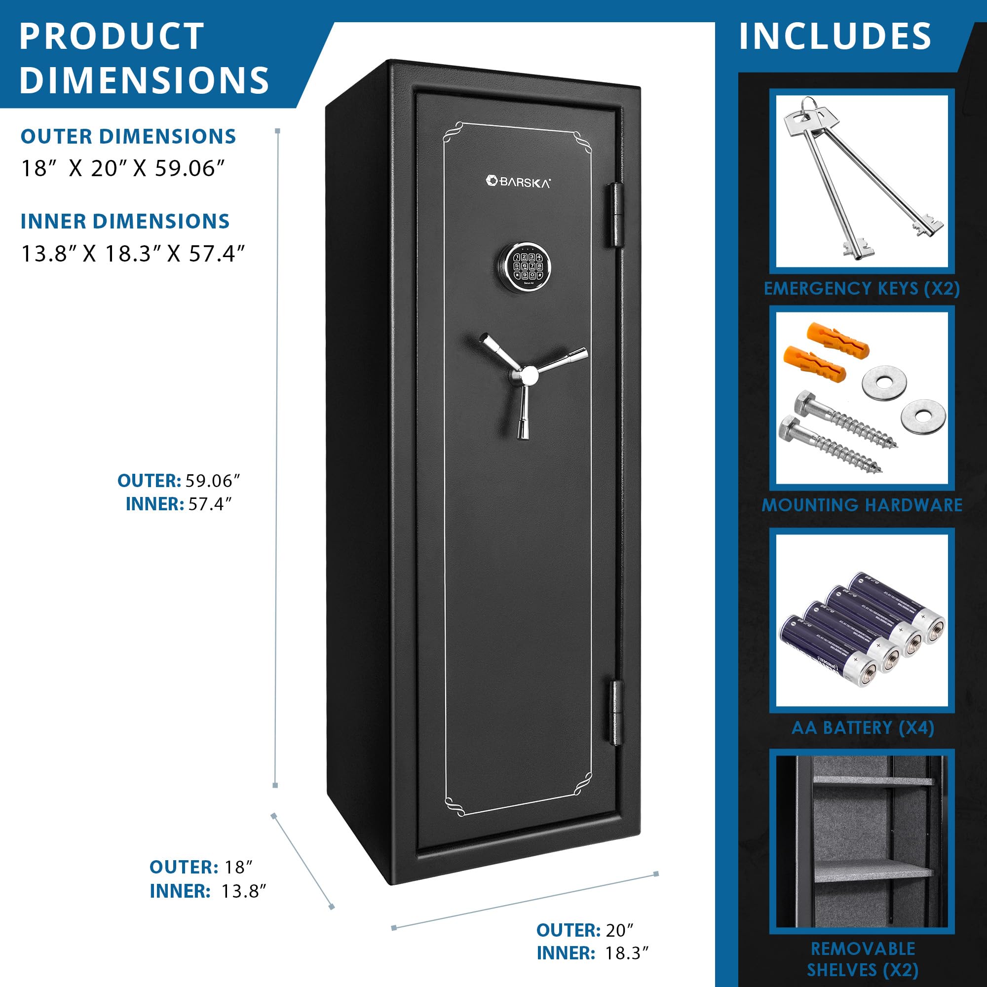Barska FV-1000 Fire Safe Vault, Black, One Size