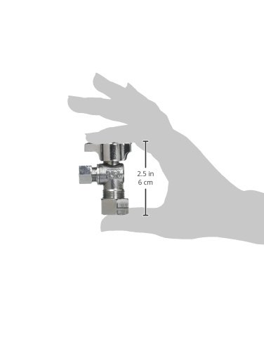 LEGEND VALVE AND FITTING 5/8Od x 3/8Od T-595NL No Lead Chrome Brass 1/4 Turn Angle Stop Valve Turn Straight Stop Chrome