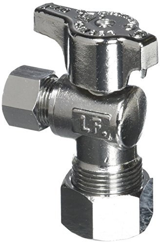 LEGEND VALVE AND FITTING 5/8Od x 3/8Od T-595NL No Lead Chrome Brass 1/4 Turn Angle Stop Valve Turn Straight Stop Chrome