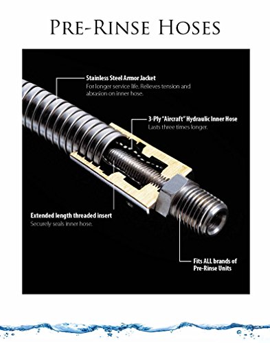 Fisher 2918 Replacment Pre-Rinse Hose, with handle, 44" long, brass