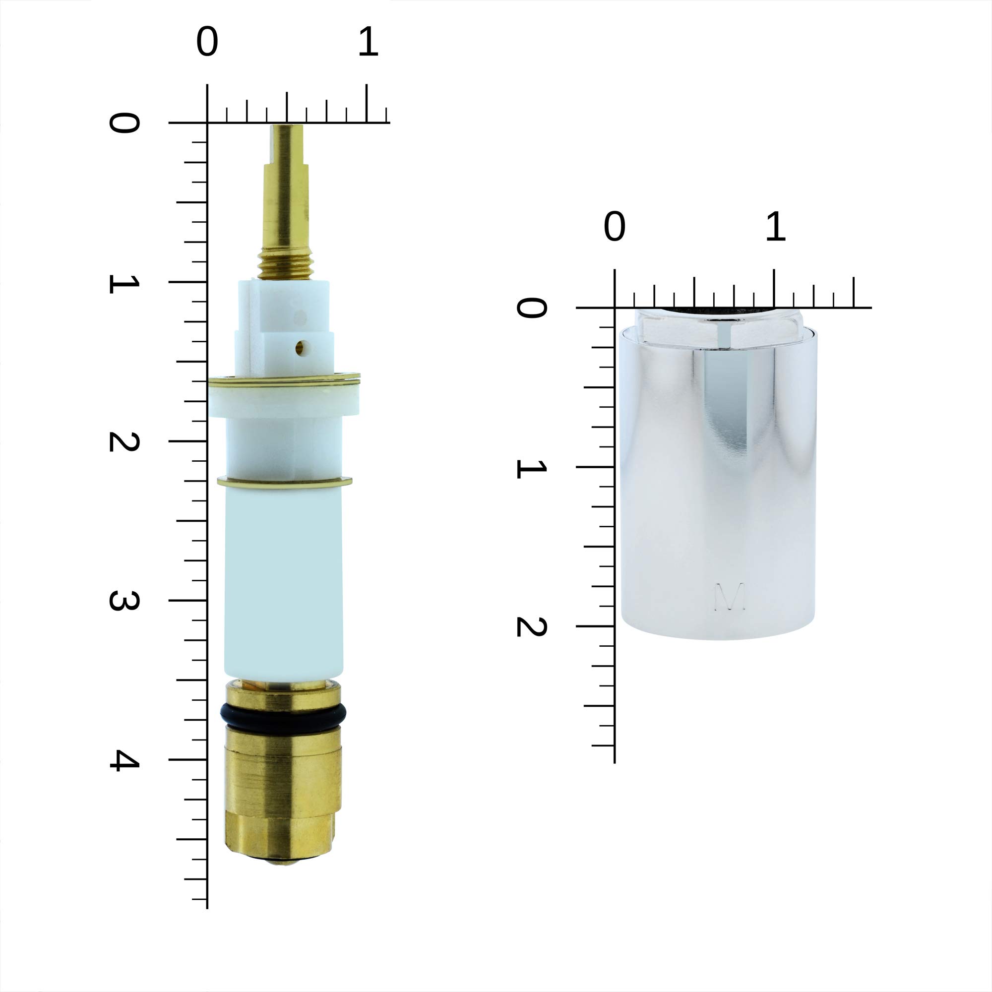 Avalon Mixet Shower Cartridge for Single Tub and Shower Handles, Brass Faucet Stem and Chrome Retainer Nut