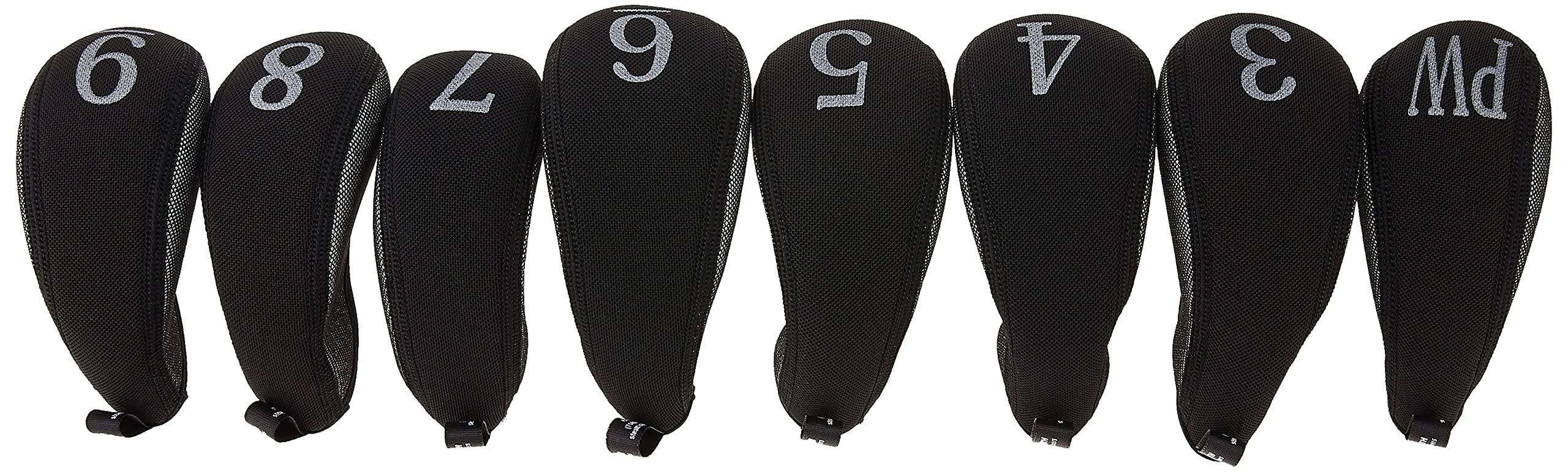 Stealth Club Covers 28080 Hybrid Set 3-PW Golf Club Head Cover (8-Piece), Silver Tweed/Black
