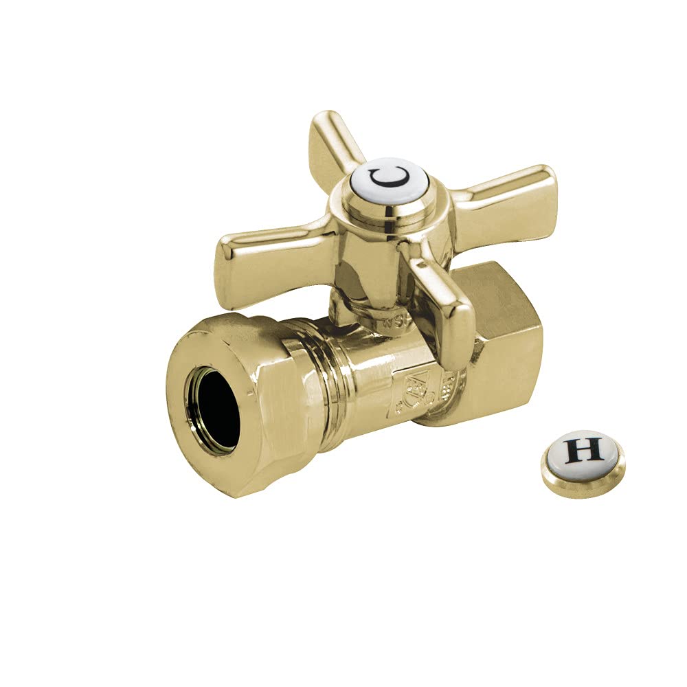 KINGSTON BRASS CC44152ZX Millennium 1/2-Inch FIP X 1/2-Inch OR 7/16-Inch Slip Joint Straight Stop