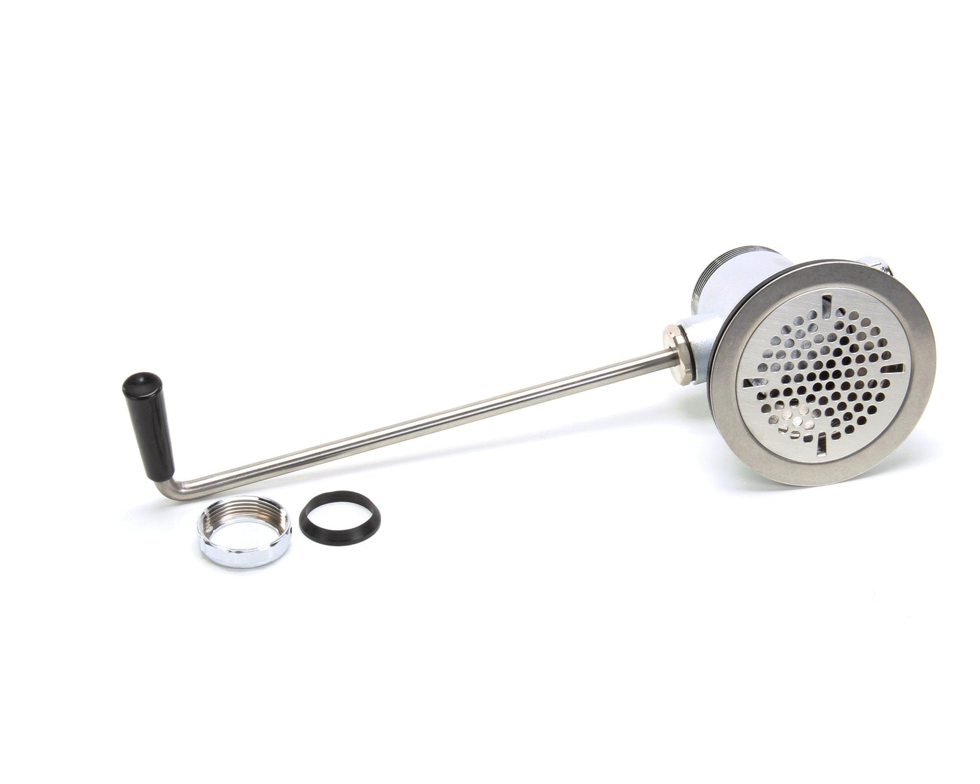 T&S Brass, B-3952, 3-1/2" Waste Drain Valve with Twist Handle and 2" NPT Male x 1-1/2" NPT Female Outlet Connection, Stainless Steel