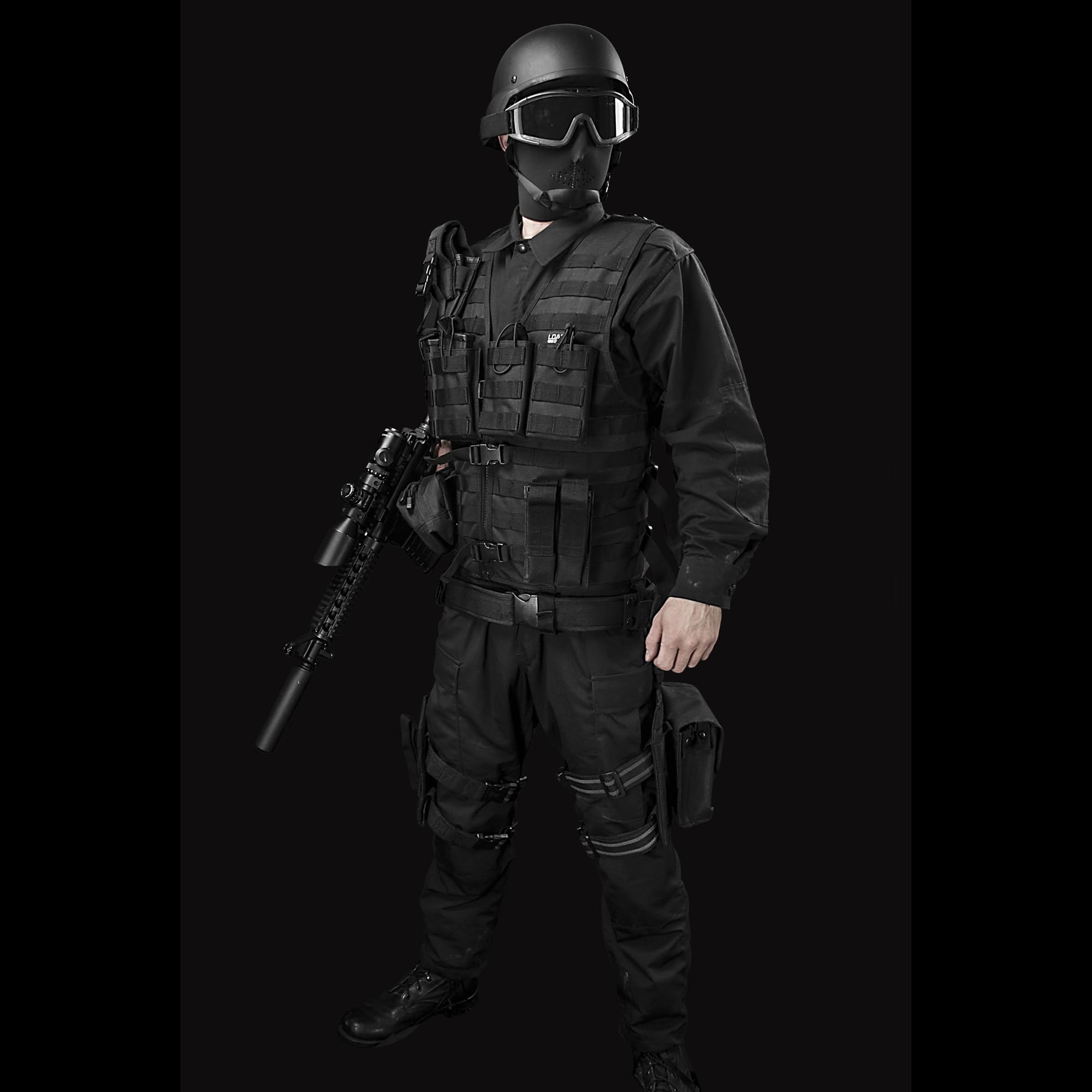 Barska BI12016 Loaded Gear VX-100 Tactical Vest and Leg Platform, Black, One Size