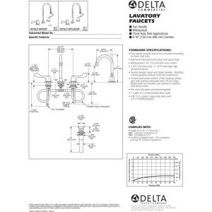 DELTA FAUCET 3579LF-WFLGHDF, 5.34 x 16.00 x 5.34 inches, Chrome