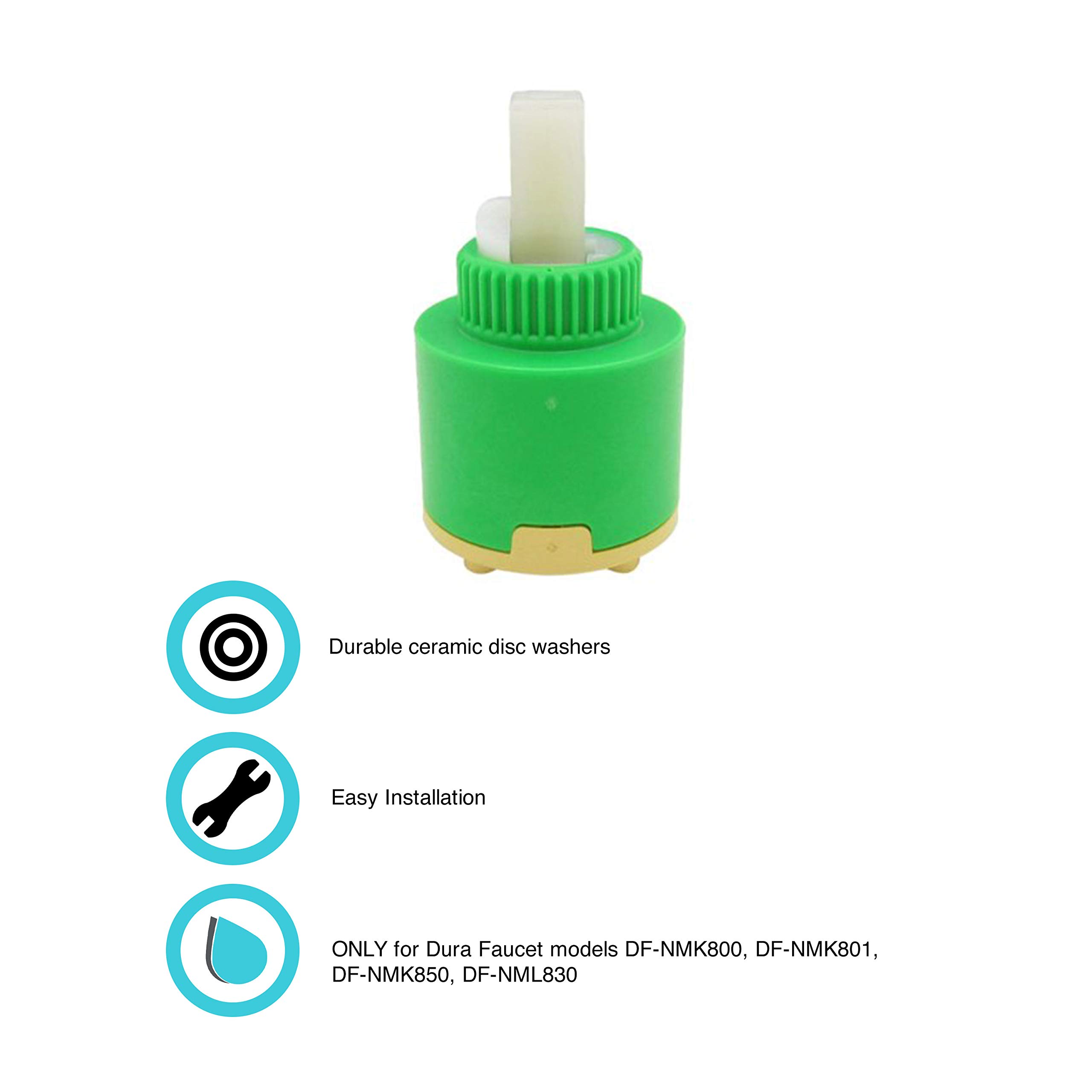 Dura Faucet DF-RK600 RV Ceramic Disc Cartridge Replacement for Faucets DF-NMK508 and DF-NMK861