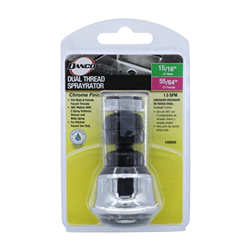 DANCO 10500 Dual Threaded Water Saving Faucet Aerator, 15/16-27 Male X 55/64-27 Female, 1.5 gpm