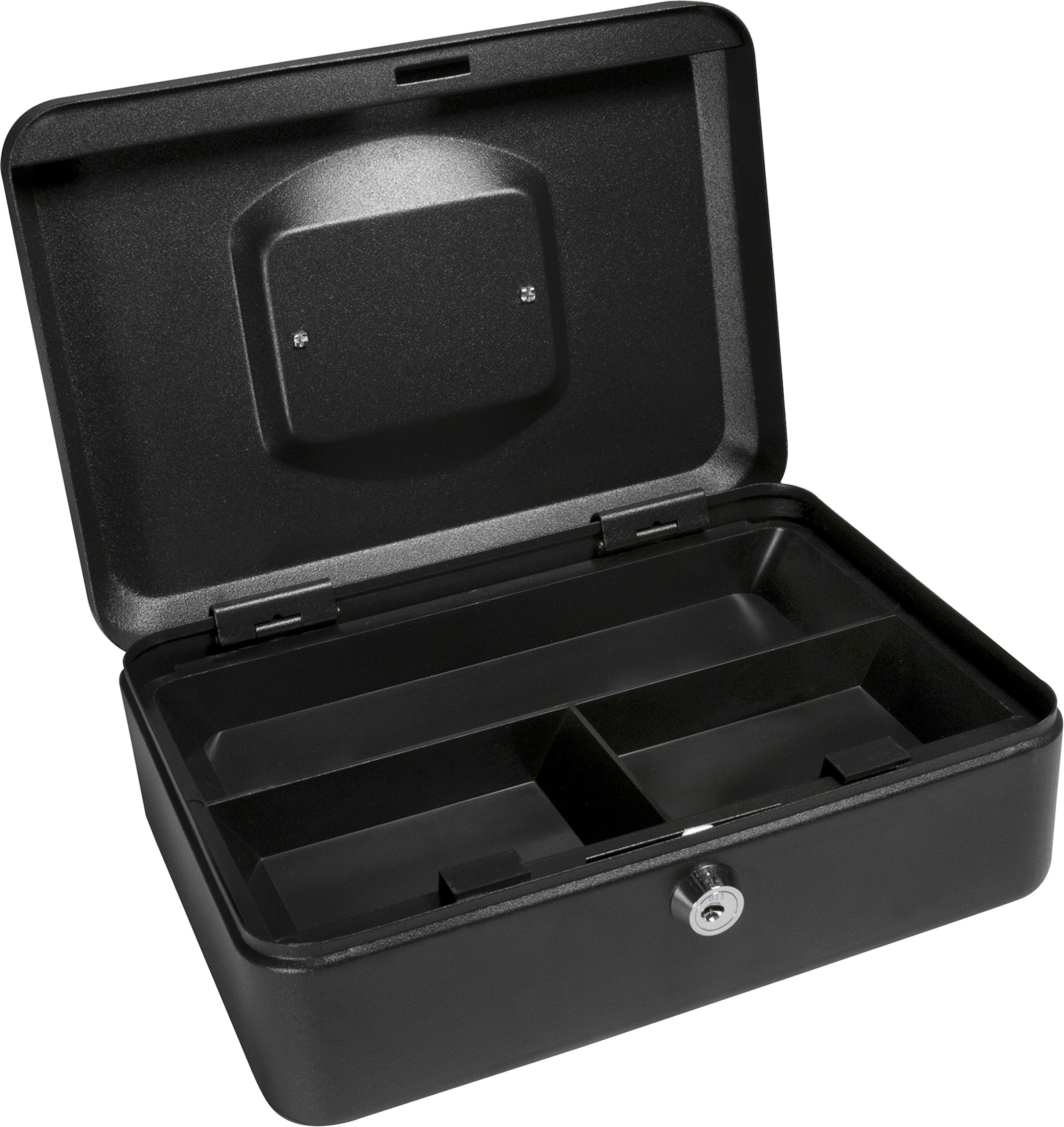 BARSKA 8-Inch Cash Box with Key Lock, Black