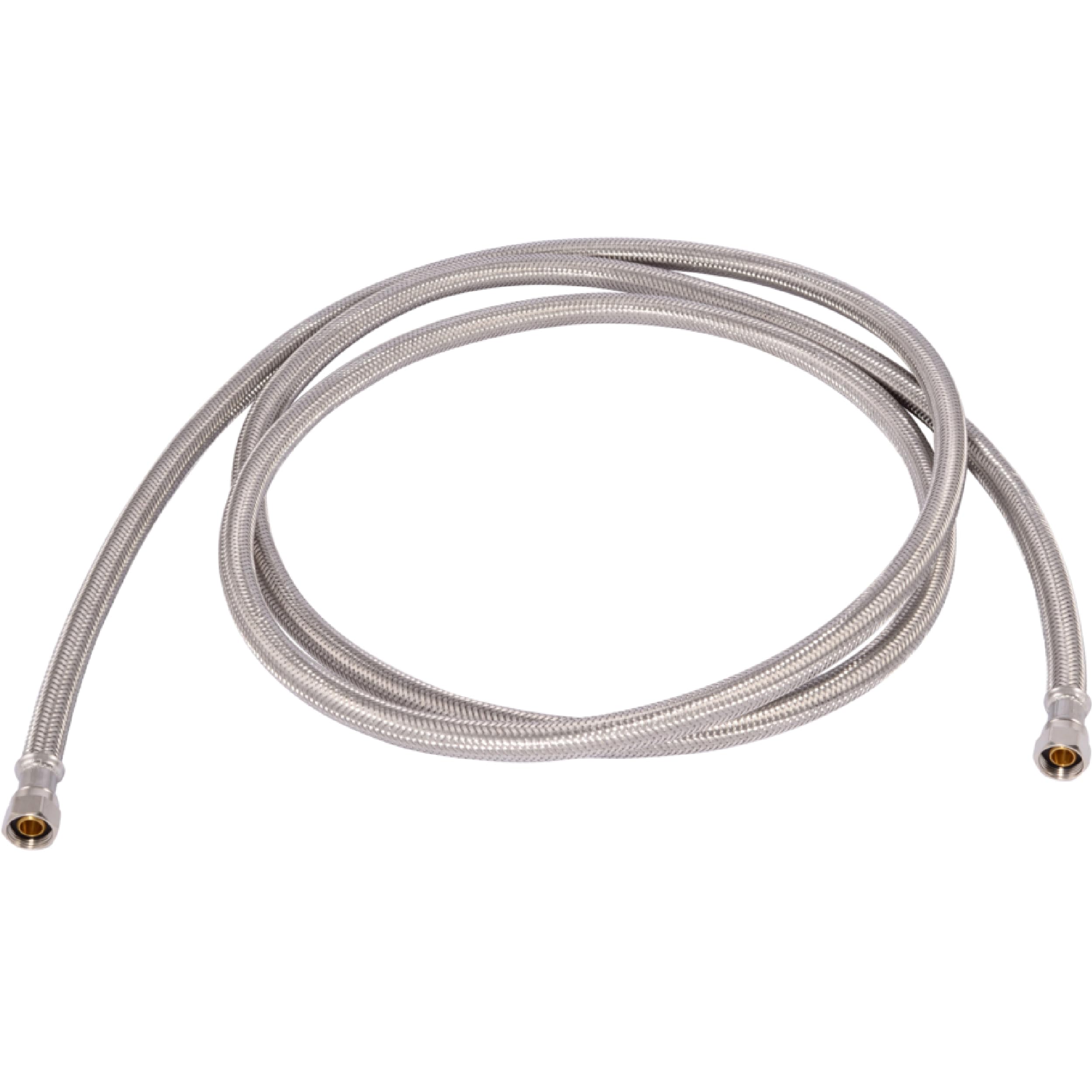 Eastman 96 Inch Steel-Flex Flexible Faucet Connector, 3/8 Inch x 3/8 Inch Compression Connection, Braided Stainless Steel Faucet Supply Line, 48082