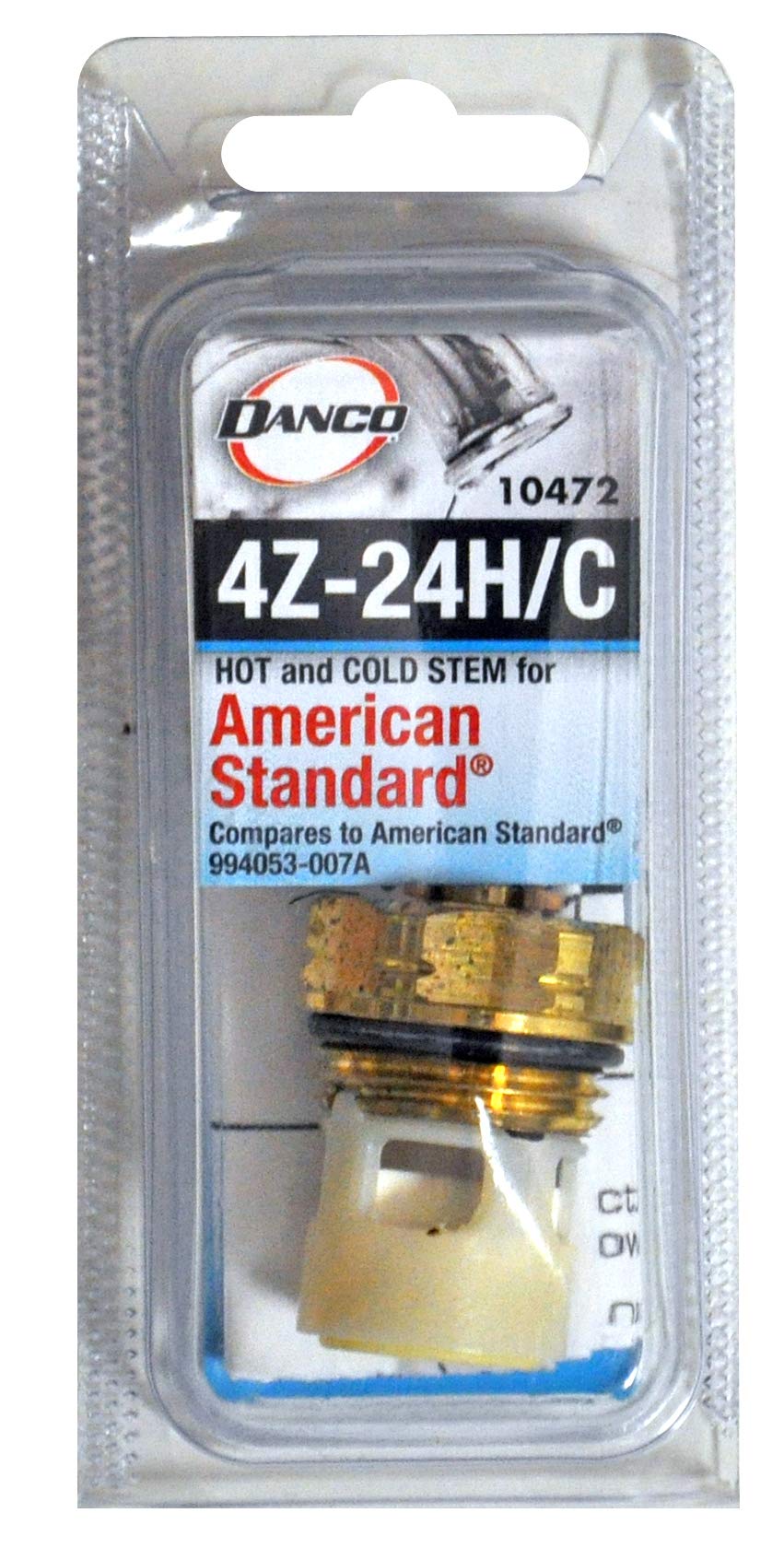 Danco (10472) 4Z-24H Hot and Cold Replacement Stem for American Standard Faucets, 1-Pack, Pack of 1, Brass
