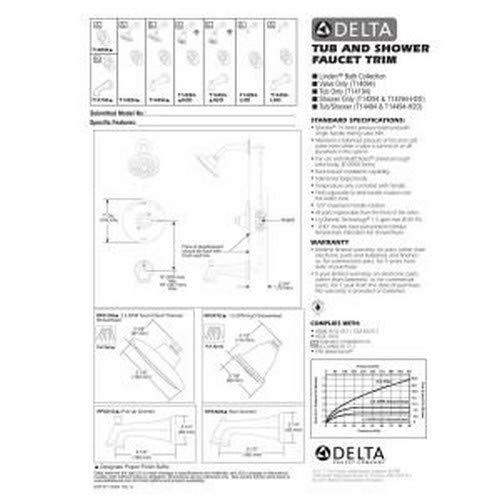 DELTA T17094, 5.50 x 8.00 x 9.00 inches, Chrome
