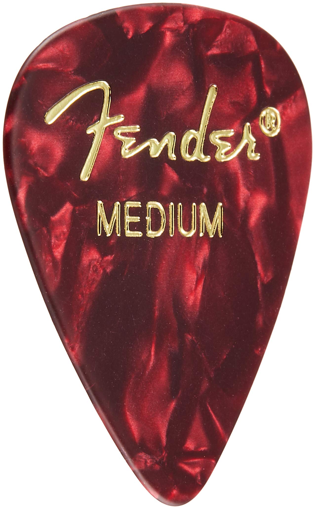 Fender Premium Celluloid Guitar Picks 351 Shape, Guitar Accessories, Red Moto, Medium, 12-Pack