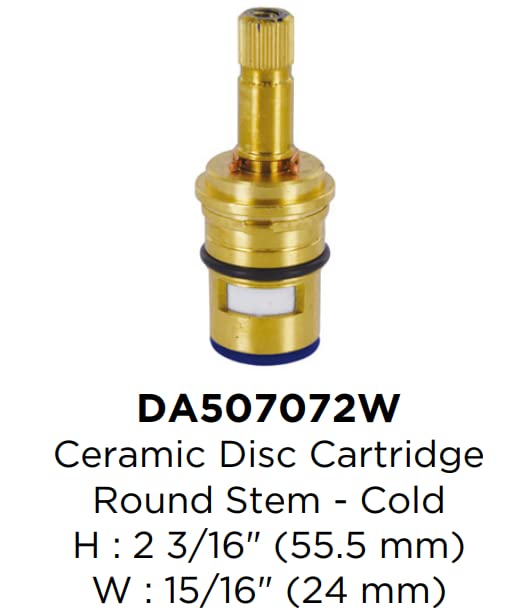 Gerber Danze DA507072W Ceramic Disc Cartridge Round Stem-Cold, Brushed Nickel