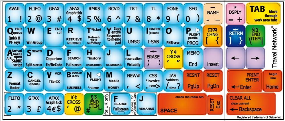 New Sabre Travel Network Keyboard Stickers