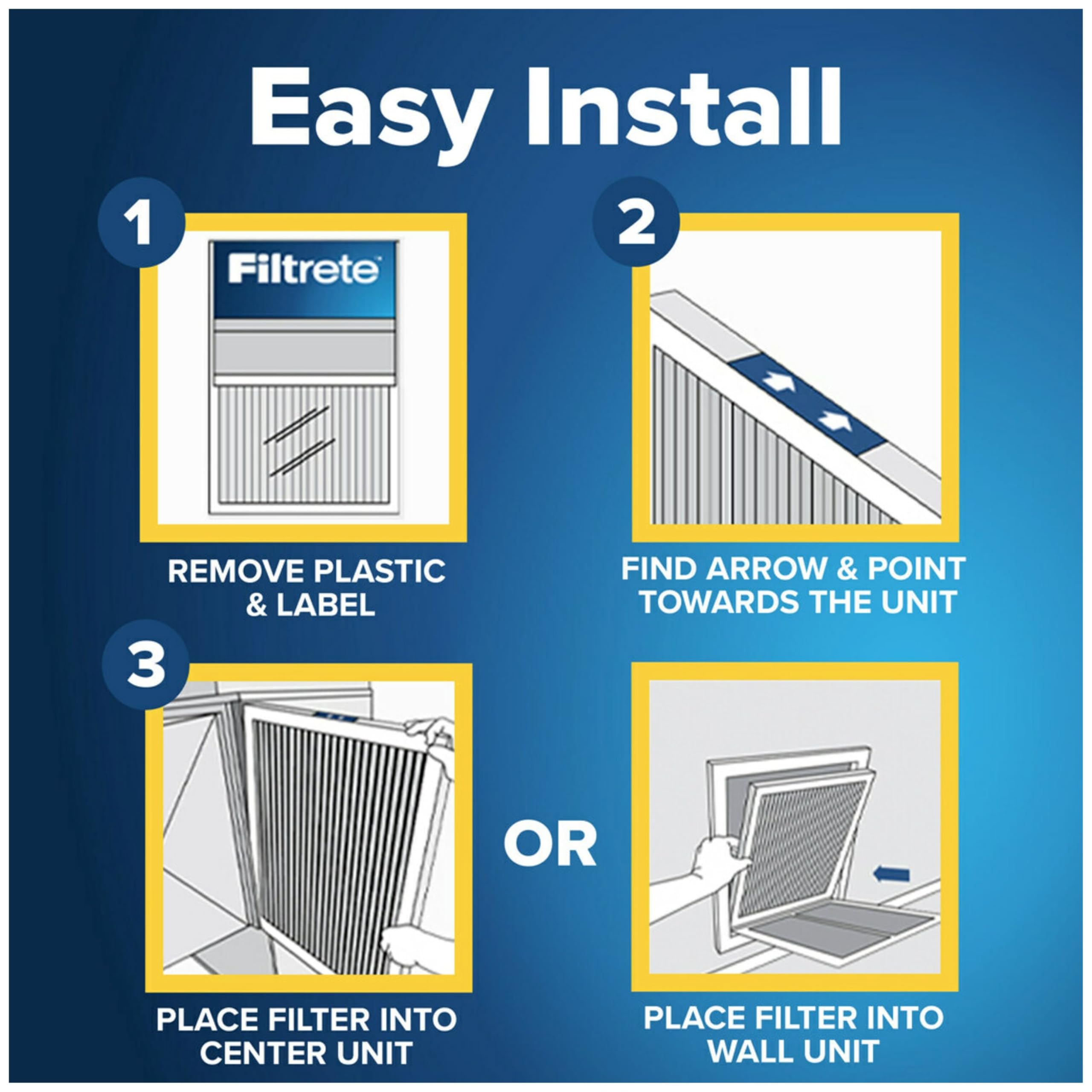 Filtrete 16x25x1 AC Furnace Air Filter, MERV 11, MPR 1000, Micro Allergen Defense, 3-Month Pleated 1-Inch Electrostatic Air Cleaning Filter, 2 Pack (Actual Size 15.719 x 24.72 x 0.84 in)
