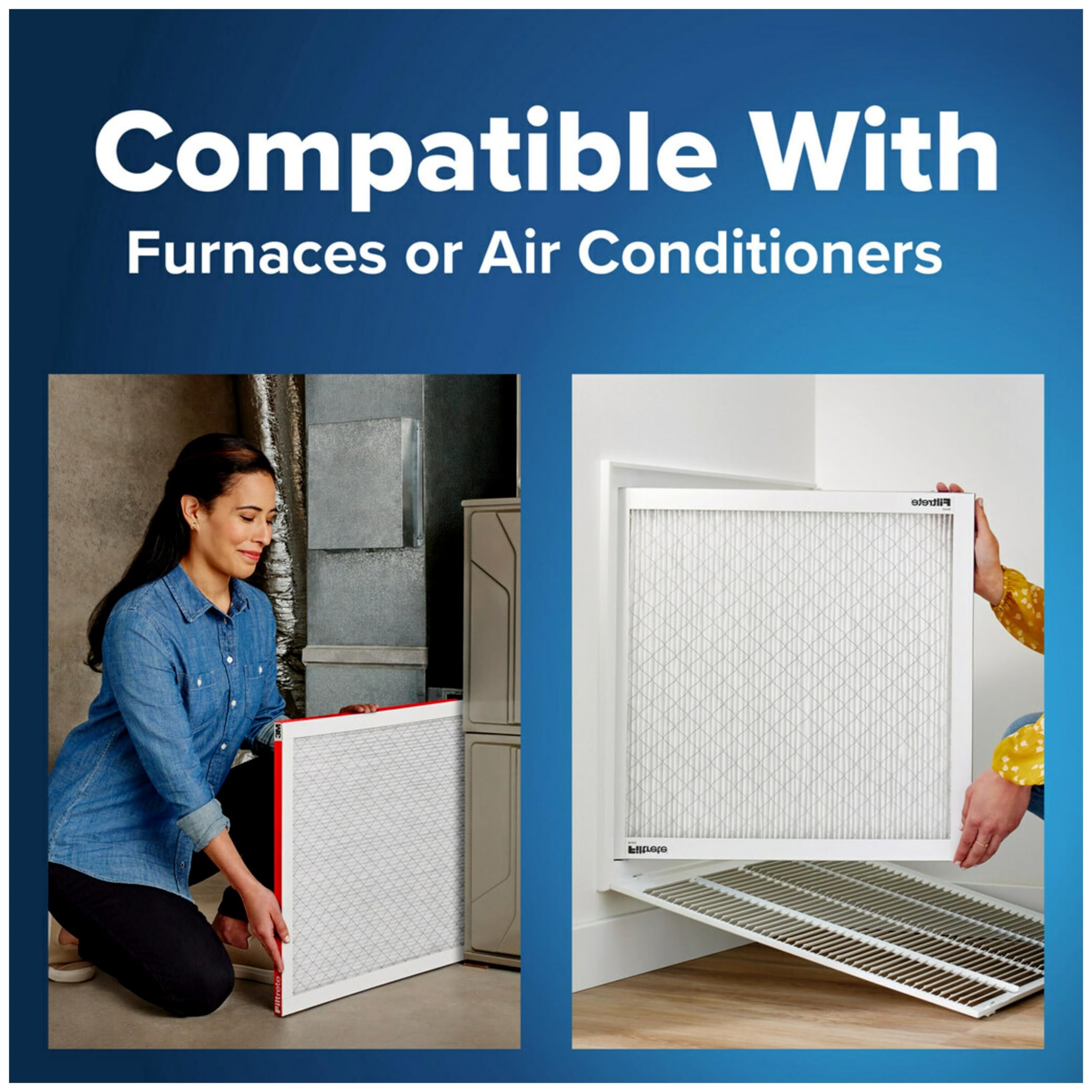 Filtrete 16x25x1 AC Furnace Air Filter, MERV 11, MPR 1000, Micro Allergen Defense, 3-Month Pleated 1-Inch Electrostatic Air Cleaning Filter, 2 Pack (Actual Size 15.719 x 24.72 x 0.84 in)