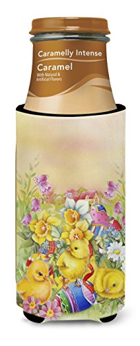 Caroline's Treasures Easter Chicks and Eggs Michelob Ultra Koozies for Slim Cans, Multicolor