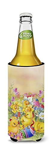 Caroline's Treasures Easter Chicks and Eggs Michelob Ultra Koozies for Slim Cans, Multicolor