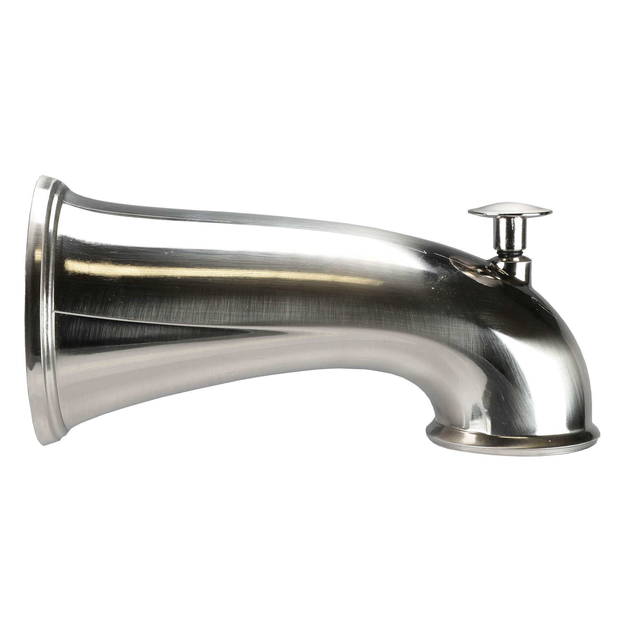 DANCO Decorative Bathtub Faucet Spout with Pull Up Diverter | 6 Inch Length | Brushed Nickel Finish (10316)