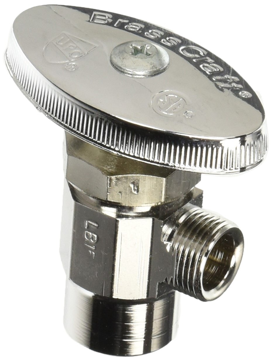 ecobee R19X C1 Angle Valve, 1/2" Nominal Sweat Inlet x 3/8" OD Tub, Chrome