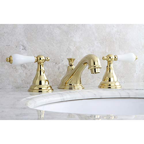 Kingston Brass KS5562PL Royale Widespread Bathroom Faucet, Polished Brass