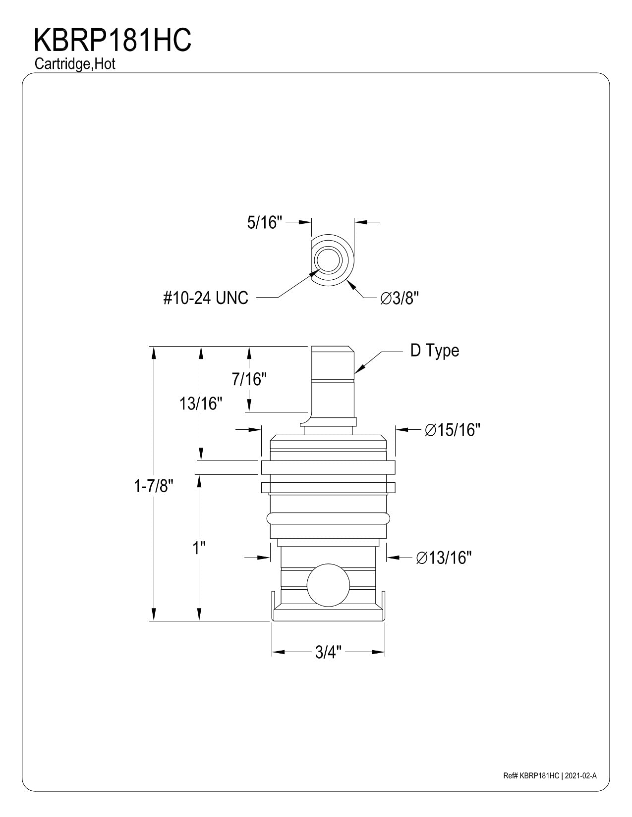 Kingston Brass KBRP181HC PLS Replacement Part