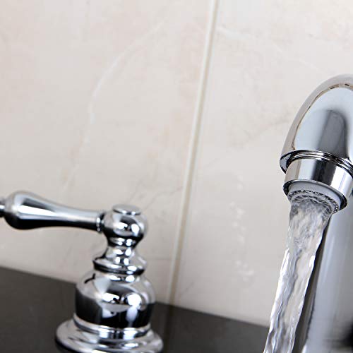 Kingston Brass KB981AL Victorian Widespread Lavatory Faucet with Pop-Up, 5-1/4-Inch, Polished Chrome